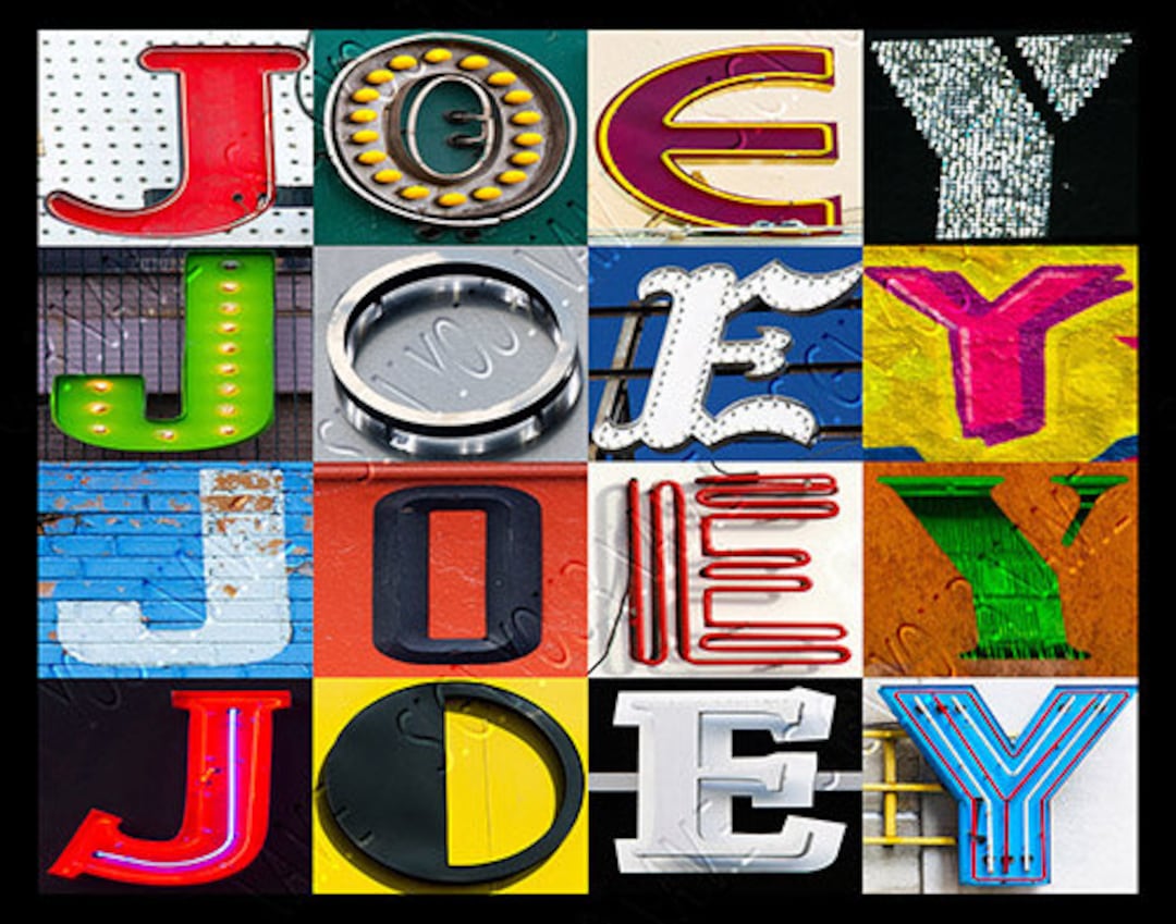 JOEY Personalized Poster Featuring Photos of Alphabet Letters From ...