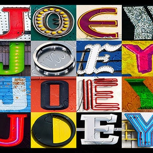 JOEY Personalized Poster Featuring Photos of Alphabet Letters From ...