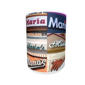 Personalized Coffee Mug Featuring the Name MARIA in Photos of Signs ...