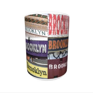 Personalized Coffee Mug Featuring the Name BROOKLYN in Photos of Signs ...