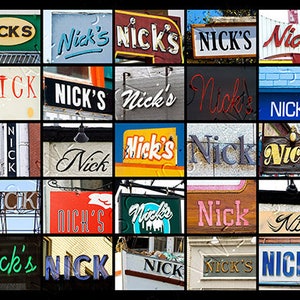 NICK Personalized Poster Featuring Photos of Signs; Art Print; Wall ...