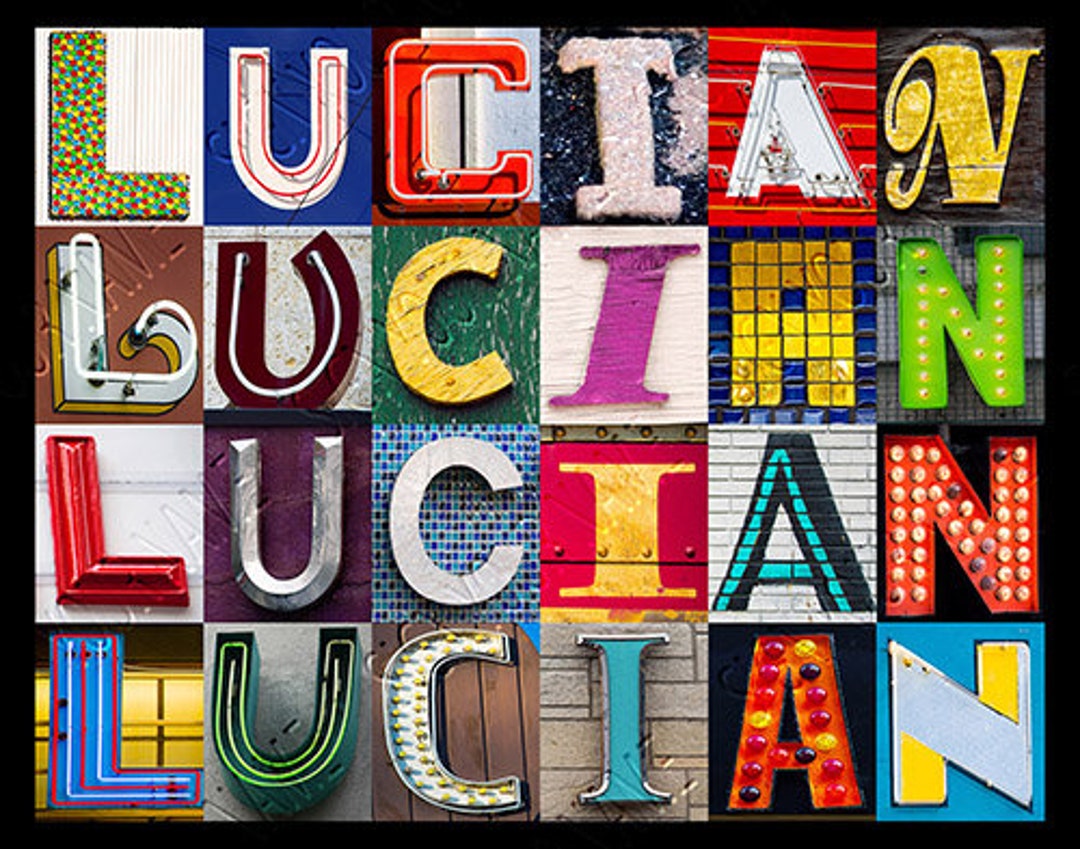 LUCIAN Personalized Poster Featuring Photos of Alphabet Letters From ...