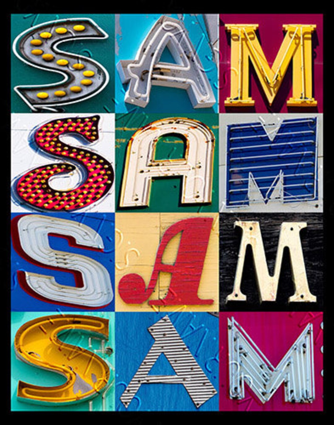 SAM Personalized Poster Featuring Photos of Letters From Signs ...