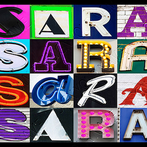 SARAH or SARA Personalized Poster Featuring Photos of Alphabet Letters ...