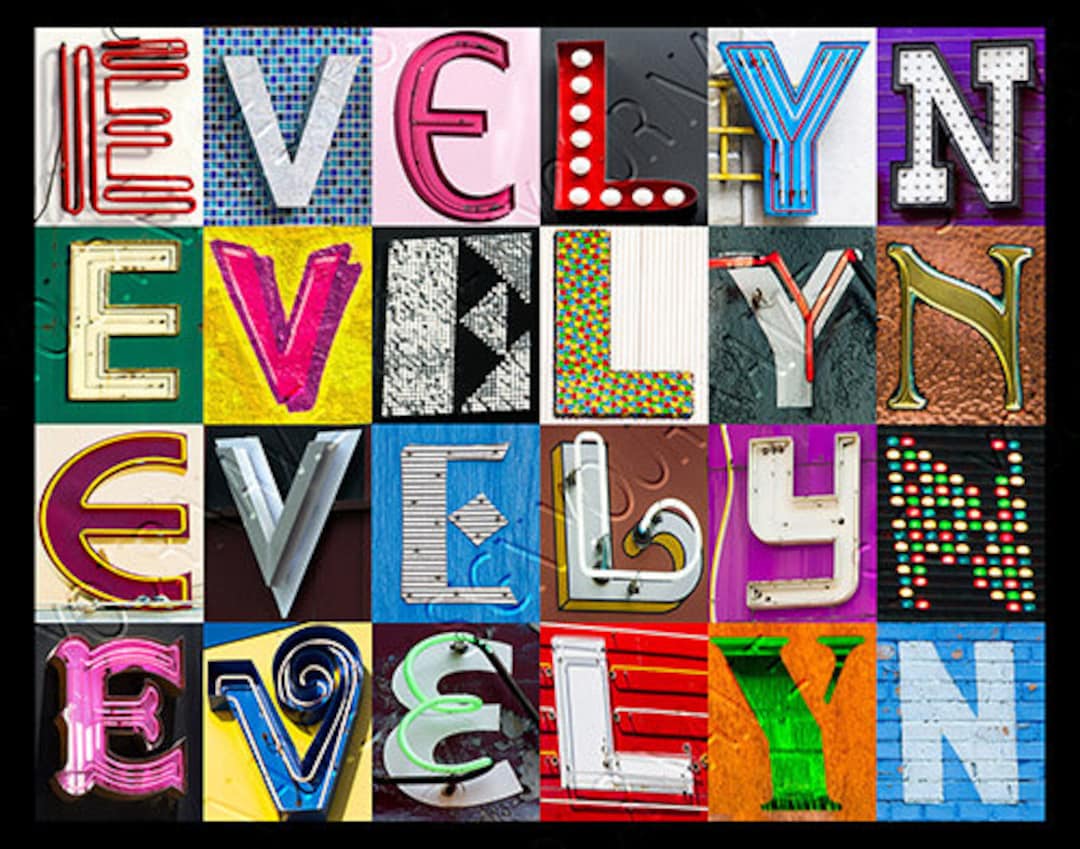EVELYN Personalized Poster Featuring Photos of Letters From Signs ...