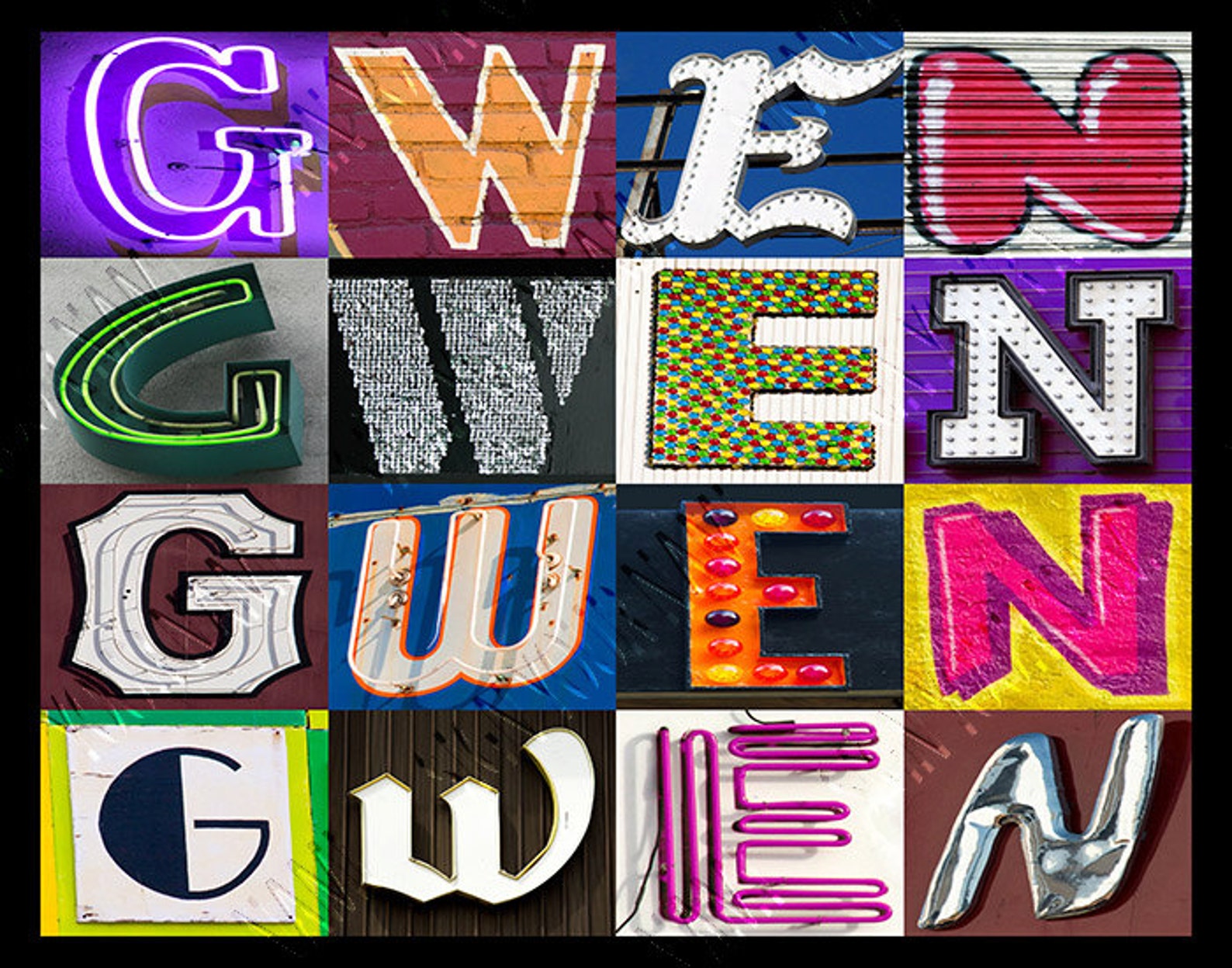 Personalized Poster Featuring GWEN Showcased in Photos of Letters From ...