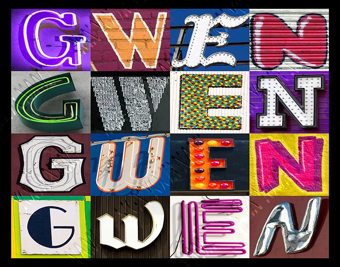 Personalized Poster Featuring GWEN Showcased in Photos of Letters From ...