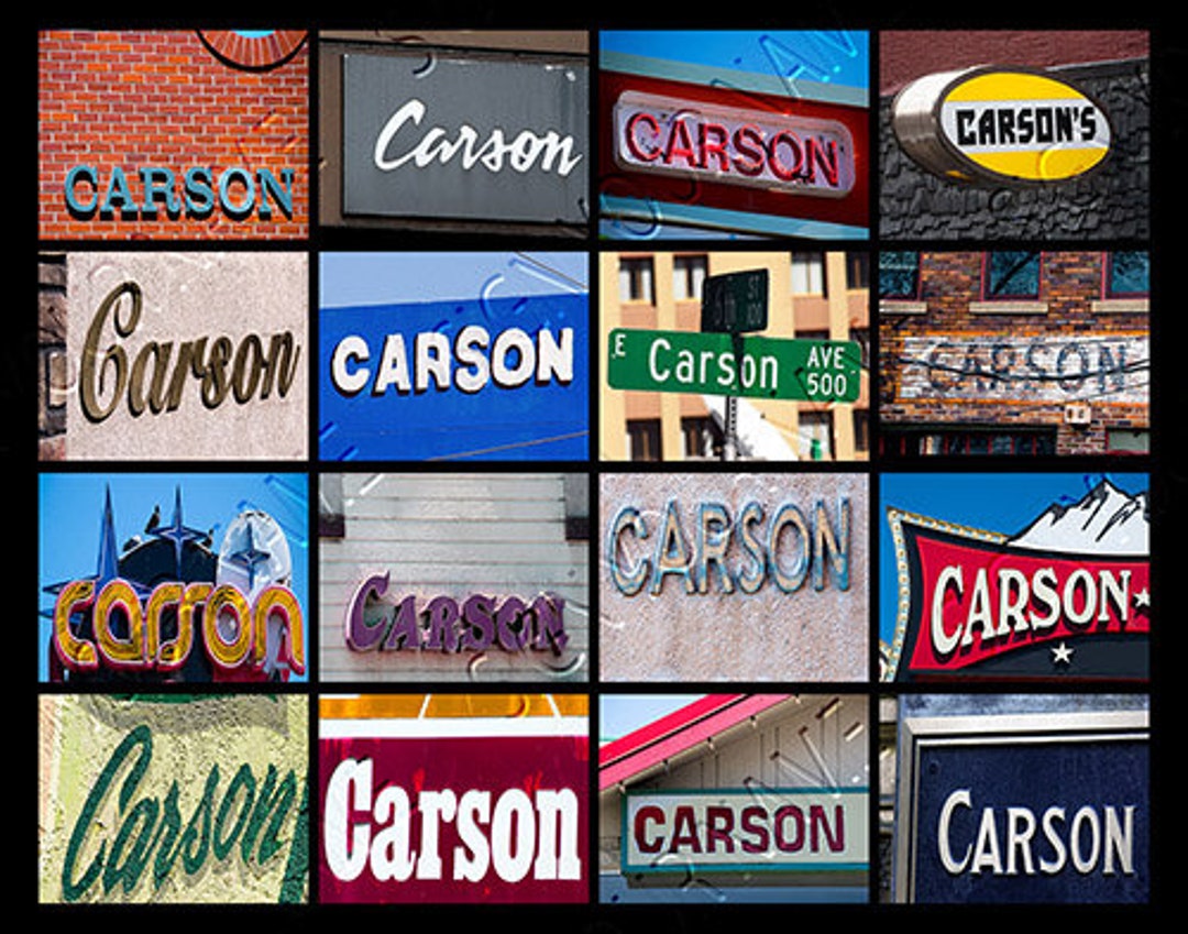CARSON Personalized Poster Featuring the Name Showcased in Photos of ...