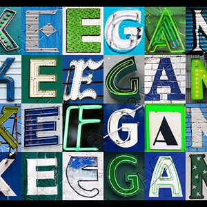 KEEGAN or KEGAN Personalized Poster Featuring Photos of Letters From ...