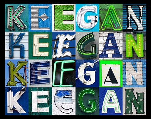 KEEGAN or KEGAN Personalized Poster Featuring Photos of Letters From ...