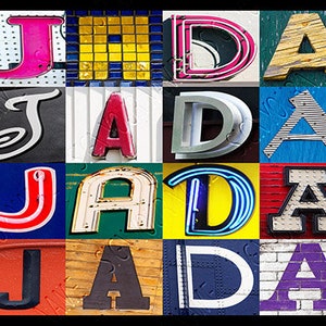 JADA Personalized Poster Featuring Photos of Sign Letters; Typography ...