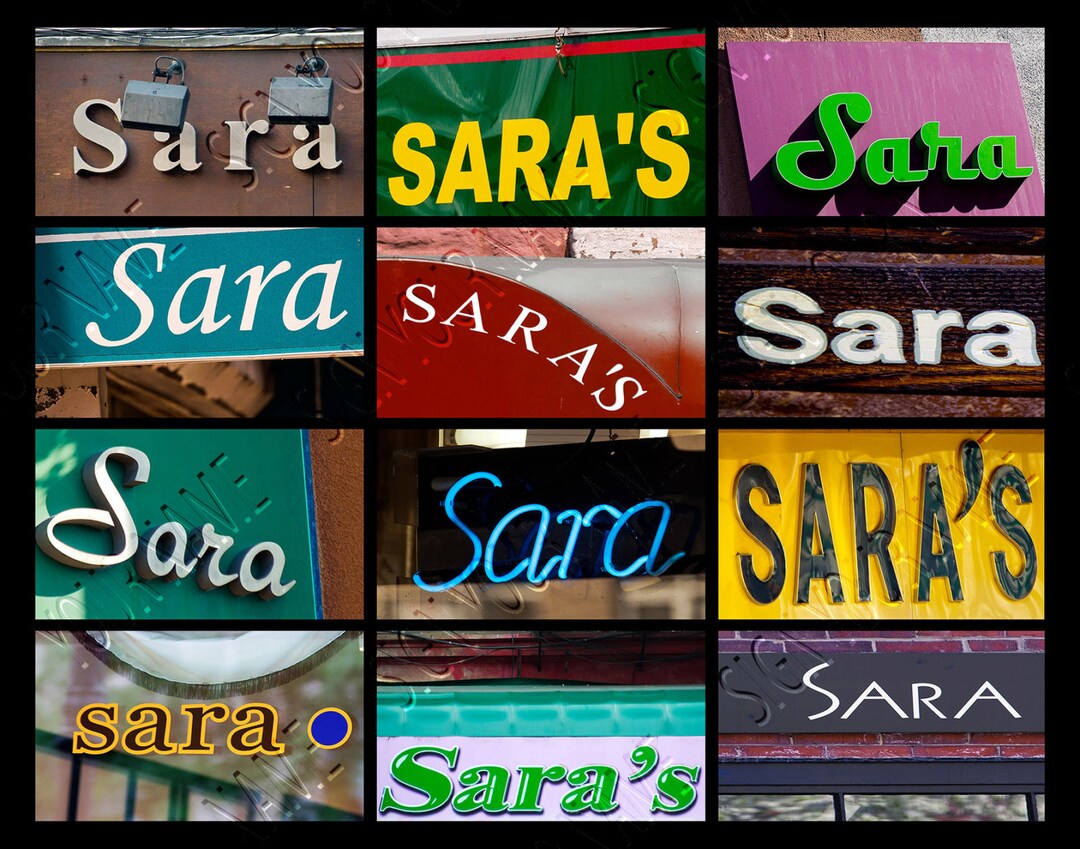 Personalized Poster Featuring SARA Showcased in Photos of Signs; Art ...