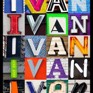 IVAN Personalized Poster Featuring Photos of Sign Letters; Typography ...