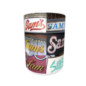 Personalized Coffee Mug Featuring the Name SAM in Photos of Signs ...