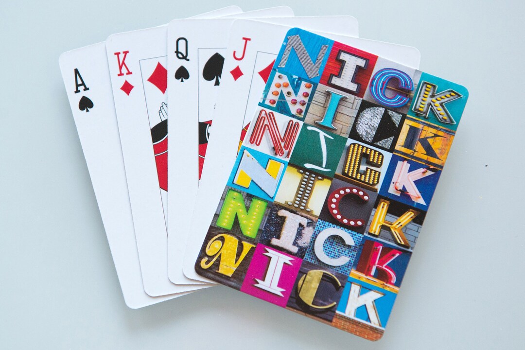 NICK Personalized Playing Cards Featuring the Name in Letters From ...