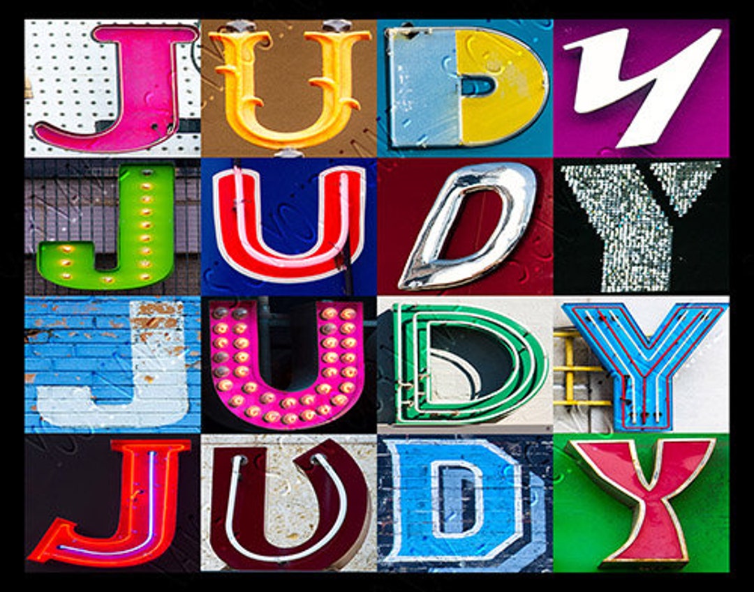 JUDY Personalized Poster Featuring Photos of Letters From Signs ...