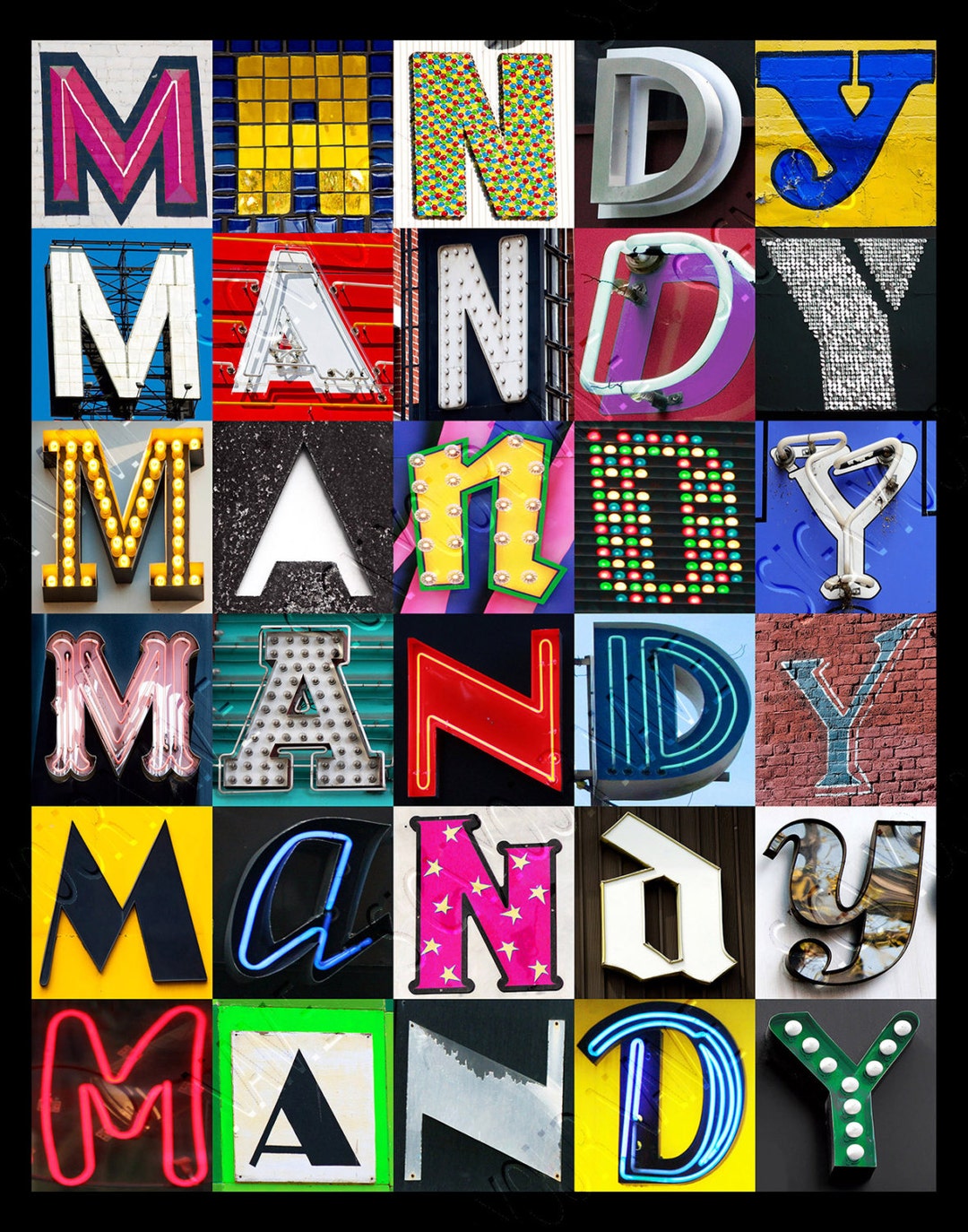 Personalized Poster Featuring MANDY in Photos of Alphabet Letters From ...