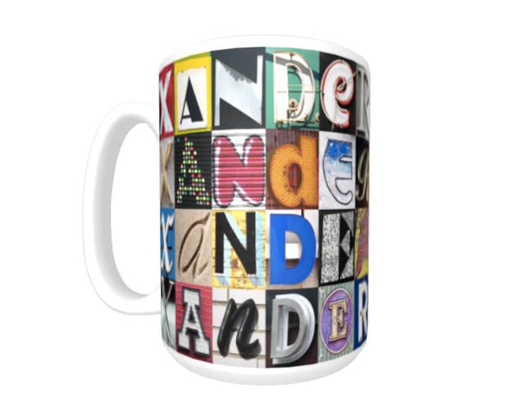 Personalized Coffee Mug Featuring the Name XANDER in Sign Letter Photos ...