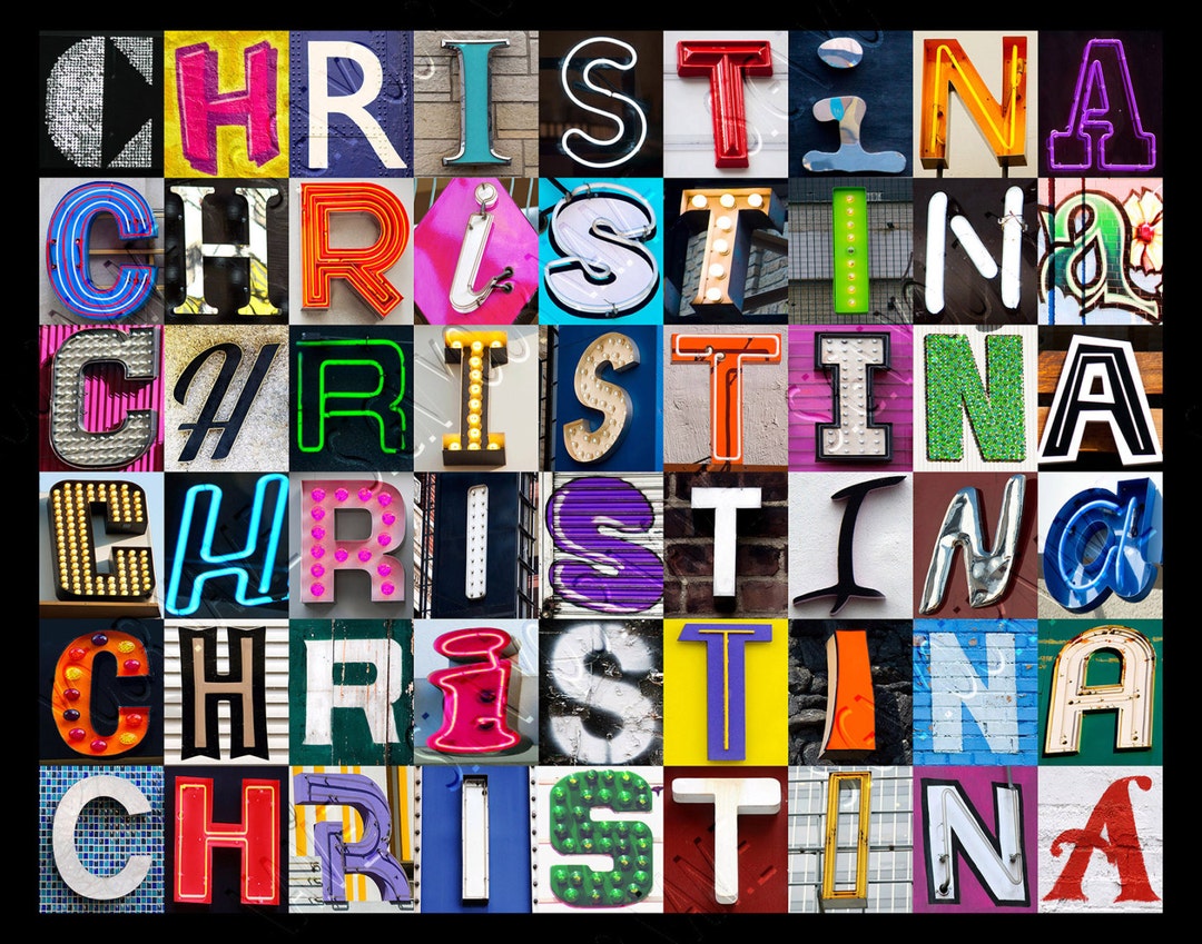 Personalized Poster Featuring CHRISTINA Showcased in Photos of Sign ...