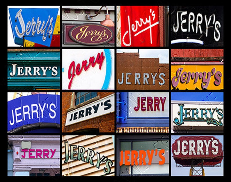 Personalized Poster Featuring JERRY Showcased in Photos of Actual Signs ...