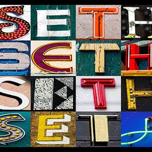 SETH Personalized Poster Featuring Photos of Sign Letters; Typography ...