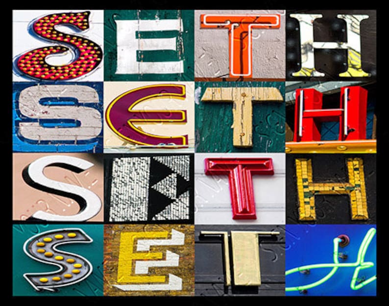 SETH Personalized Poster Featuring Photos of Sign Letters | Etsy