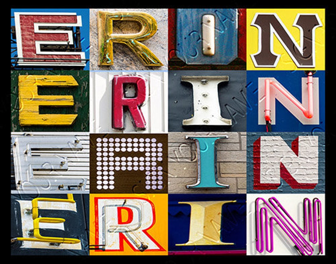 ERIN Personalized Poster Featuring Photos of Letters From Signs ...