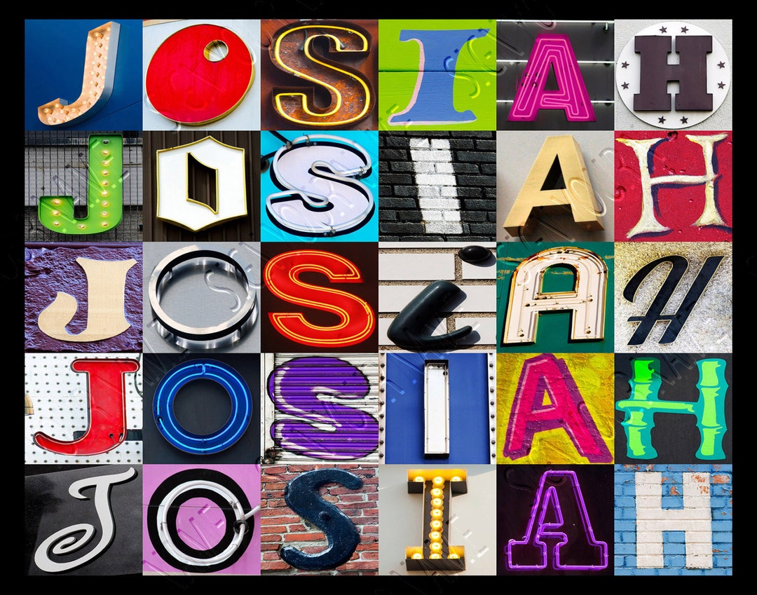 Personalized Poster Featuring JOSIAH Showcased in Photos of Sign ...