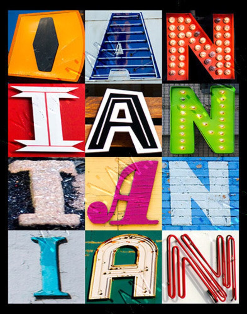 IAN Personalized Poster Featuring Photos of Alphabet Letters From Signs ...