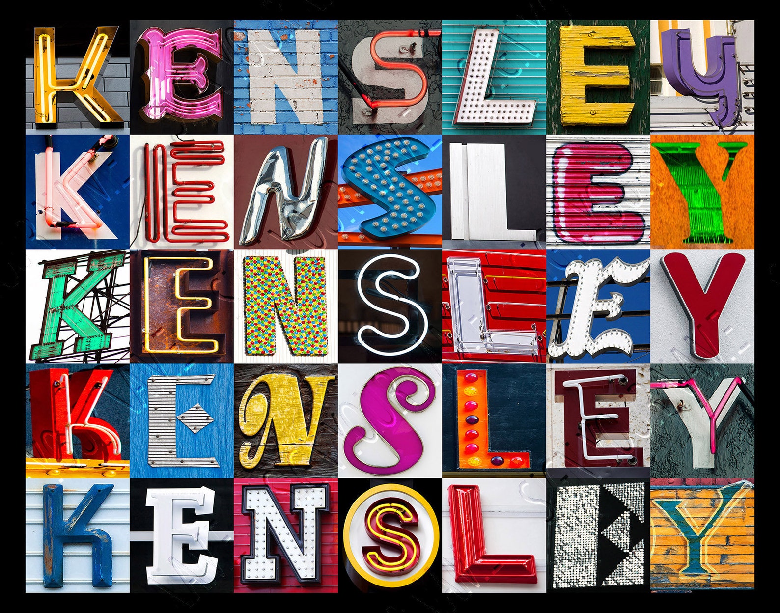 Personalized Poster Featuring KENSLEY in Photos of Alphabet - Etsy