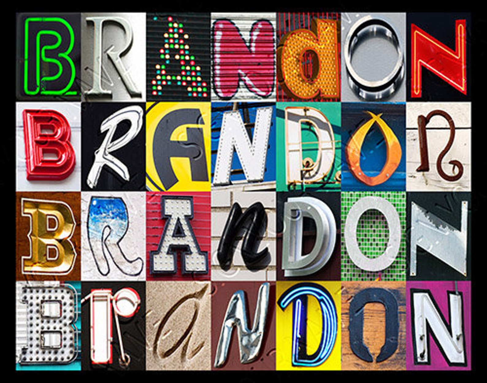BRANDON Personalized Poster Featuring Photos of Alphabet Letters From ...