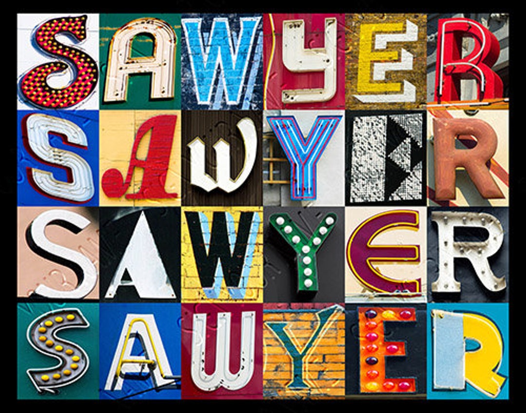 SAWYER Personalized Poster Featuring Photos of Letters From Signs ...