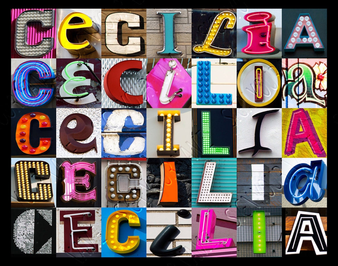 Personalized Poster Featuring CECILIA Showcased in Photos of Sign ...