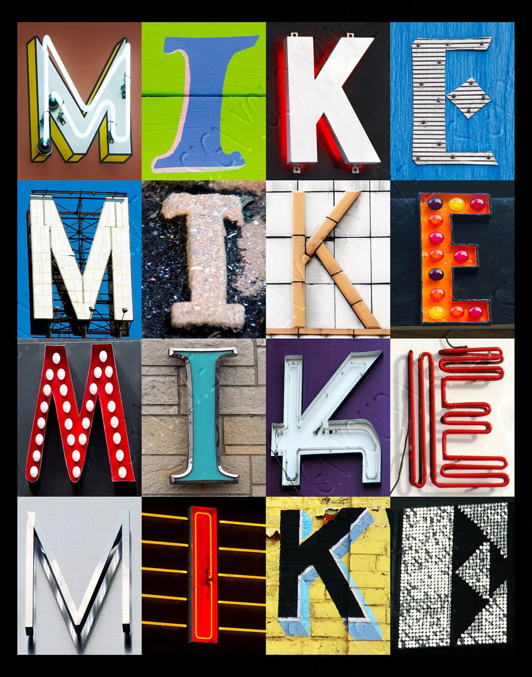 Personalized Poster Featuring MIKE Showcased in Photos of Letters From ...