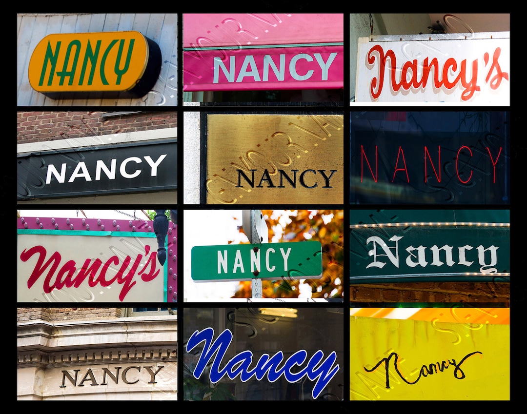Personalized Poster Featuring NANCY Showcased in Photos of Actual Signs ...