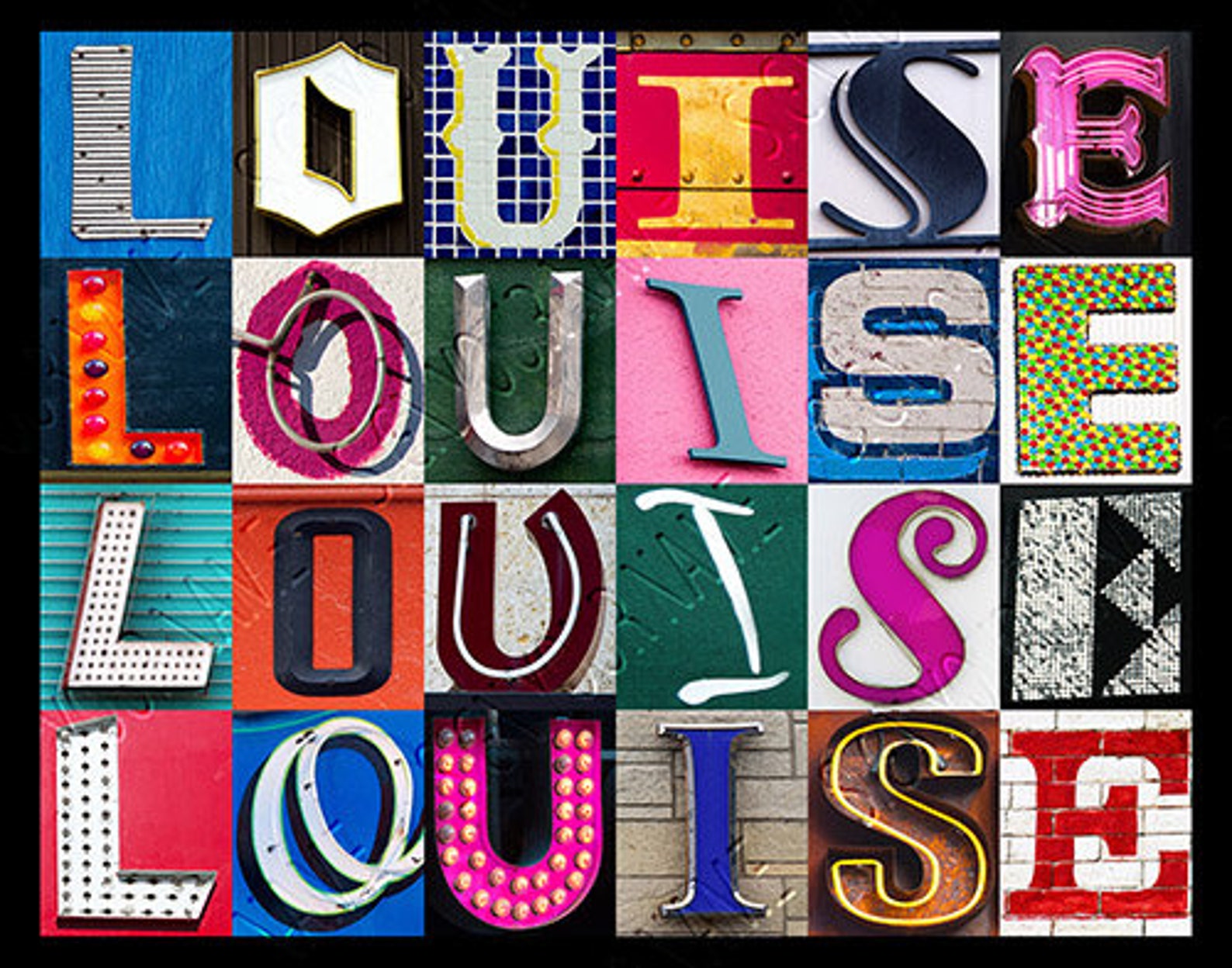 LOUISE Personalized Poster Featuring Photos of Alphabet - Etsy