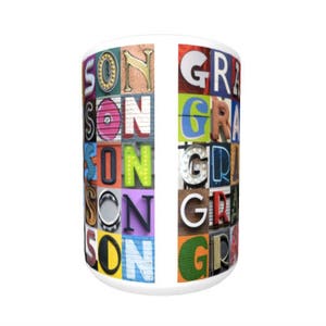 Personalized Coffee Mug Featuring the Name GRAYSON in Sign Letter ...