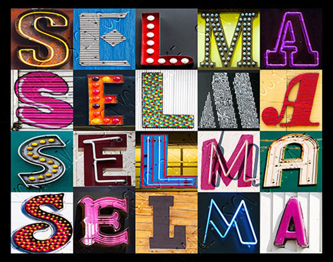 Personalized Poster Featuring SELMA Showcased in Photos of Sign Letters ...