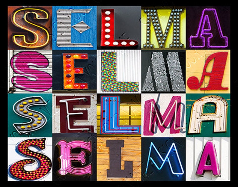 Personalized Poster Featuring SELMA Showcased in Photos of Sign Letters ...