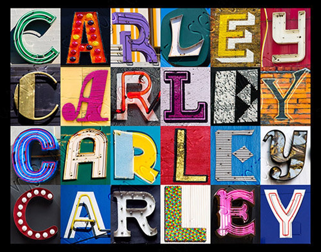 CARLEY Personalized Poster Featuring Showcased in Photos of Letters ...