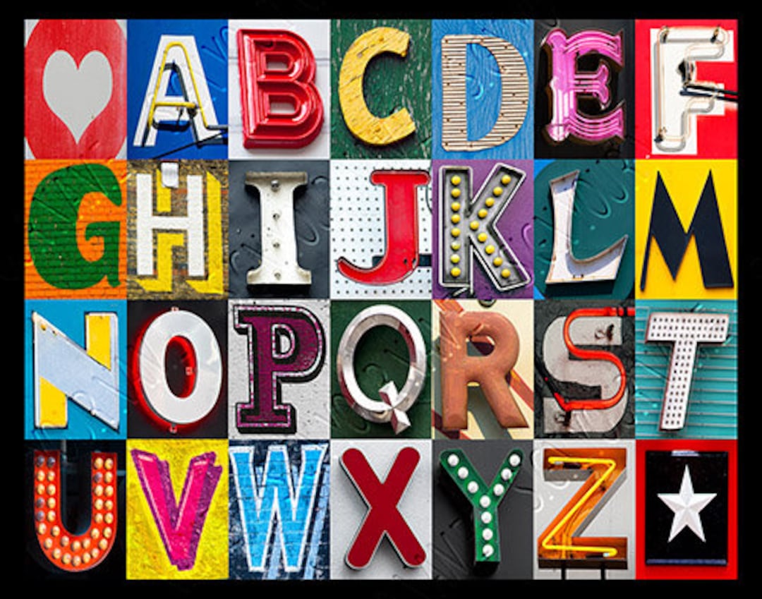 ALPHABET Poster Featuring Photos of Letters From Signs; Typography ...