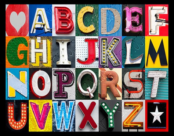 ALPHABET Poster featuring photos of letters from signs | Etsy
