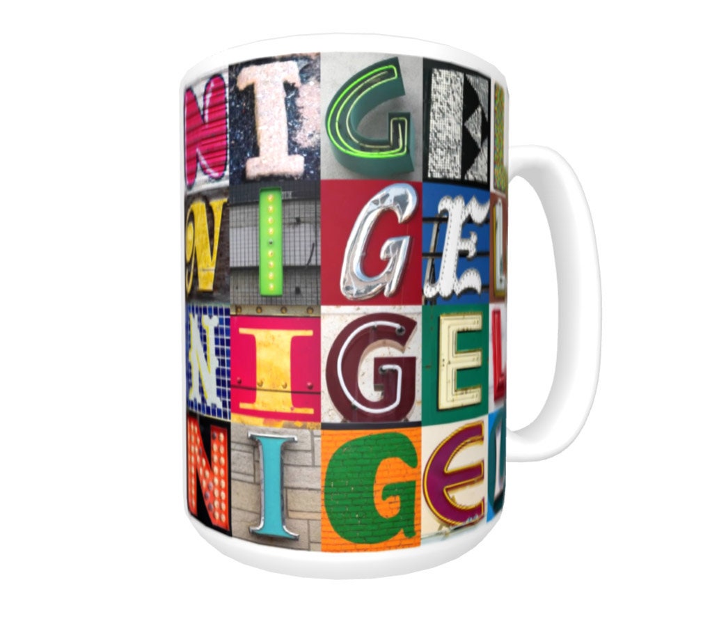 NIGEL Personalized Coffee Mug Featuring the Name in Sign Letter Photos ...
