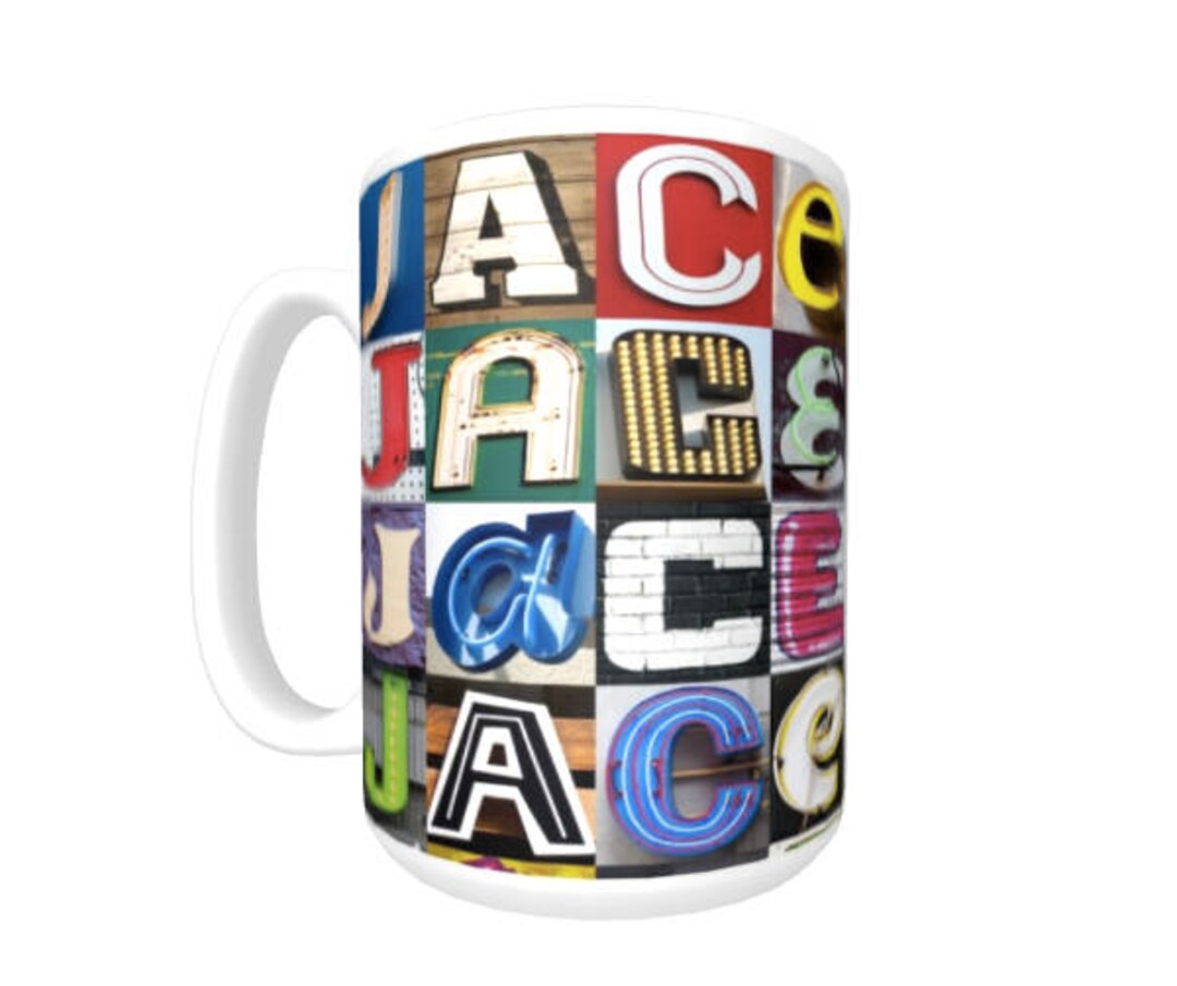 Personalized Coffee Mug Featuring the Name JACE in Sign Letter Photos ...