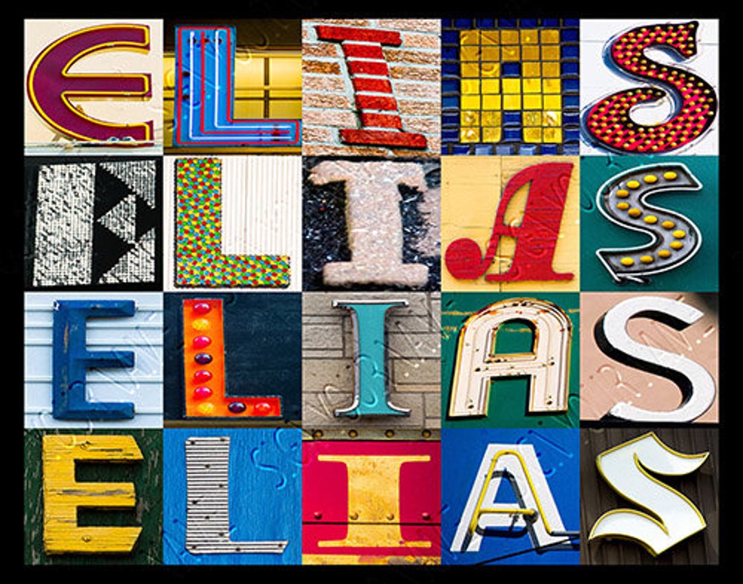 ELIAS personalisierte Poster mit Fotos von Alphabet Buchstaben von ...