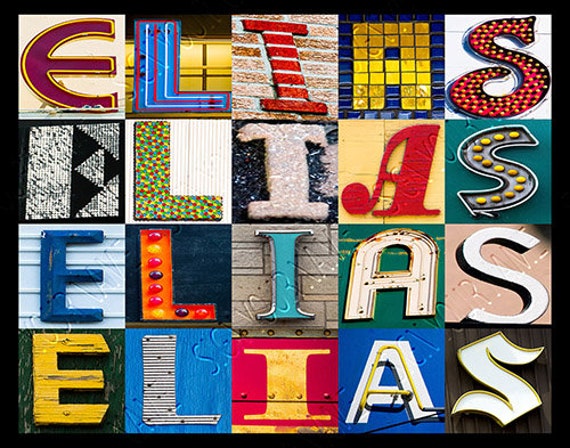 ELIAS personalisierte Poster mit Fotos von Alphabet Buchstaben | Etsy