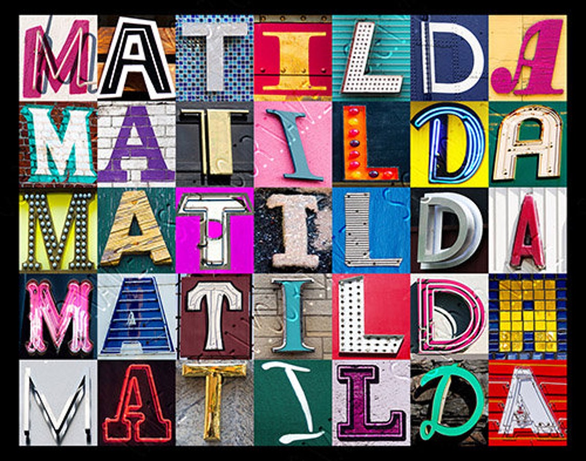 MATILDA Personalized Poster Featuring Photos of Sign Letters - Etsy