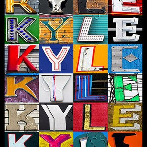 KYLE Personalized Poster Featuring Photos of Sign Letters; Typography ...