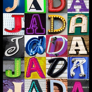 JADA Personalized Poster Featuring Photos of Sign Letters; Typography ...