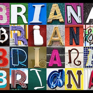 BRIANNA or BRIANA Personalized Poster Featuring Photos of Sign Letters ...